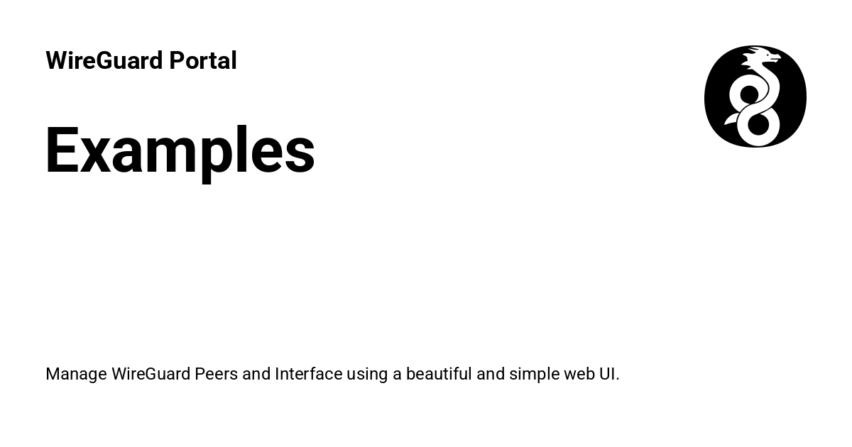 Examples - WireGuard Portal