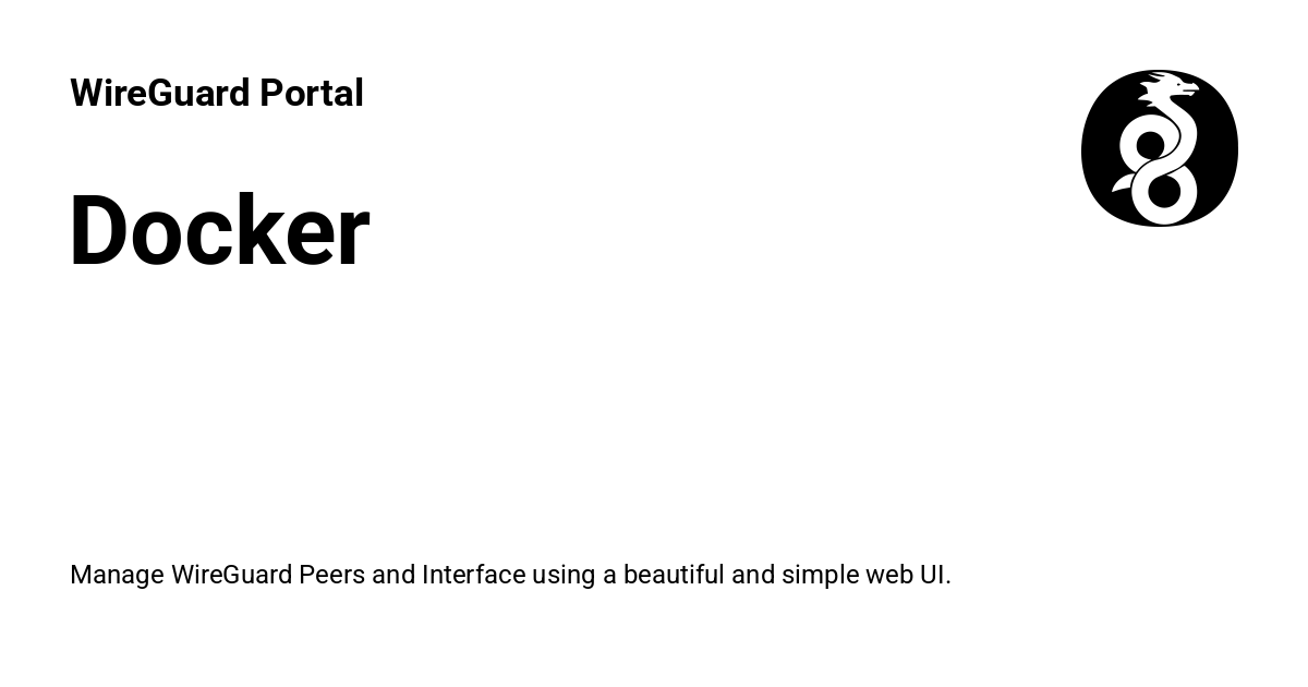 Docker - WireGuard Portal