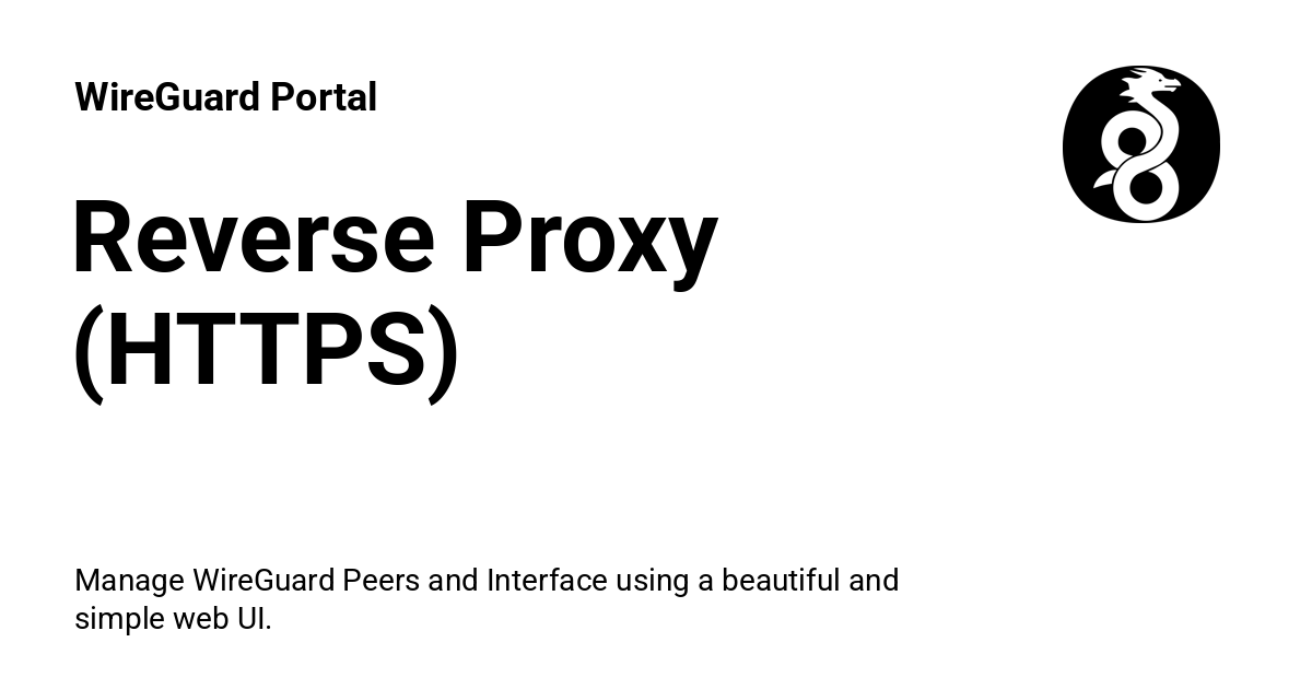 Reverse Proxy (HTTPS) - WireGuard Portal