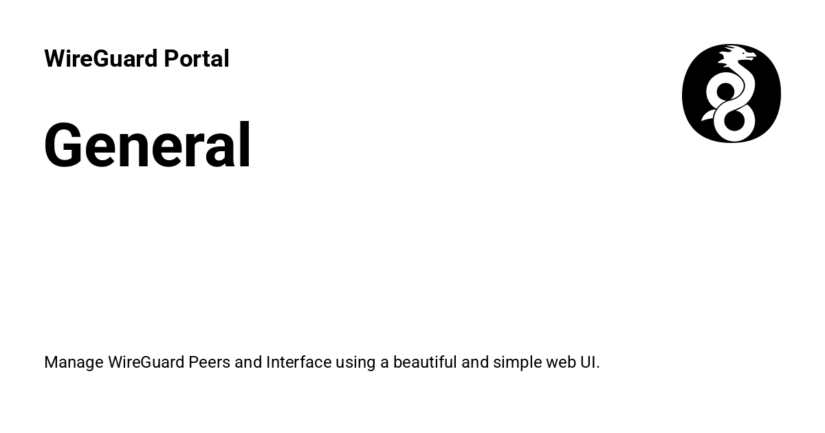 General - WireGuard Portal
