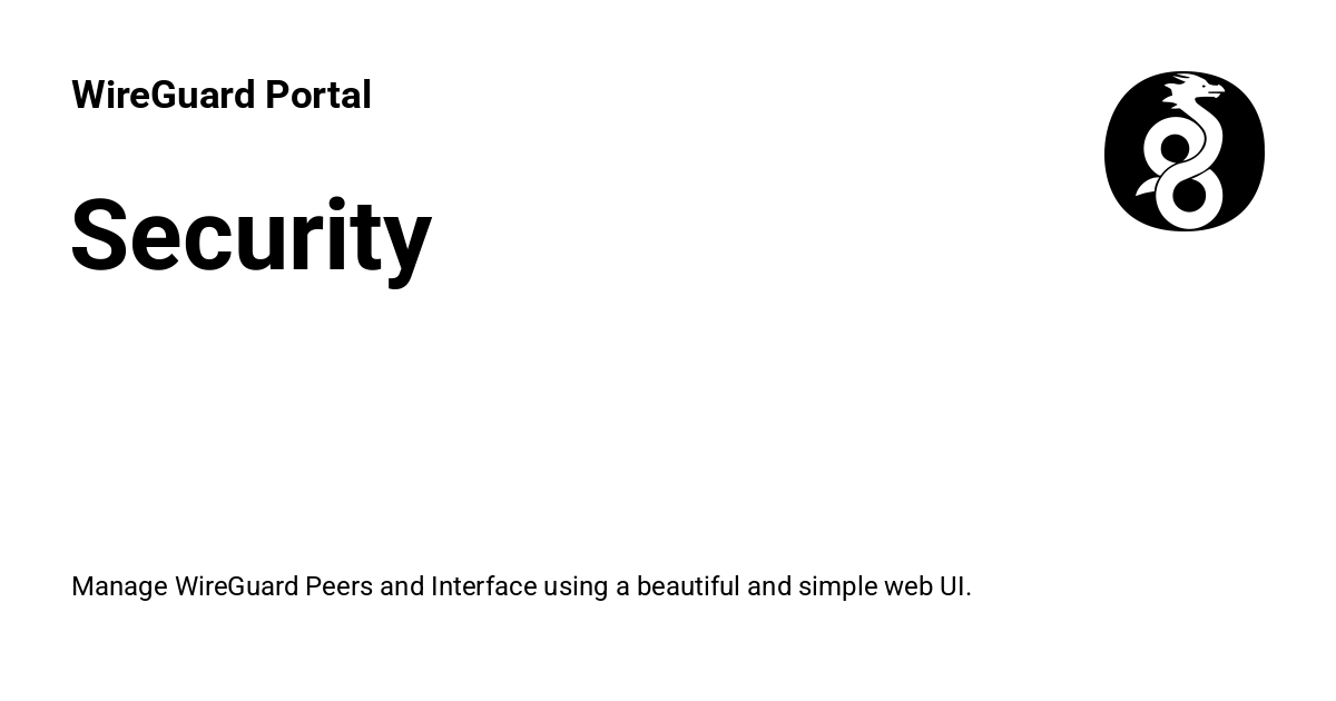 Security - WireGuard Portal