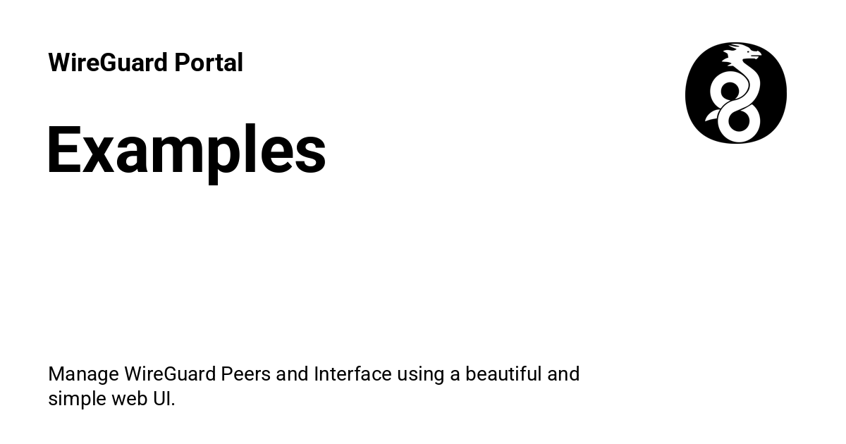 Examples - WireGuard Portal
