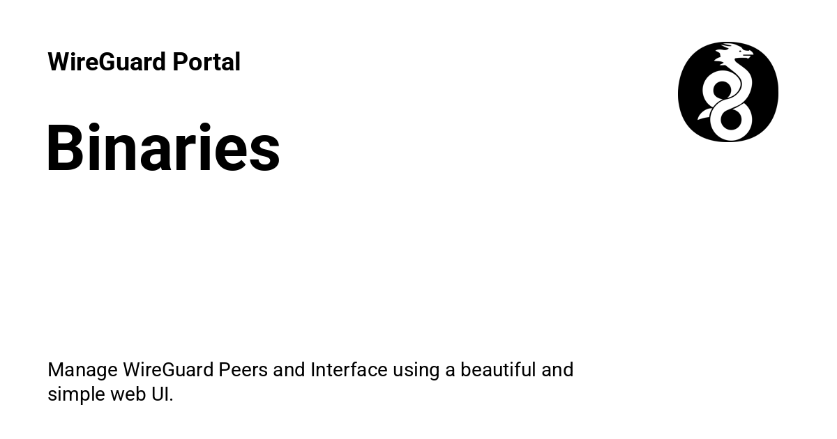 Binaries - WireGuard Portal