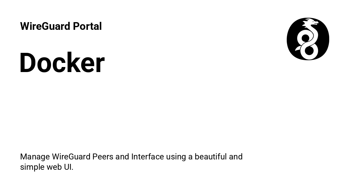 Docker - WireGuard Portal