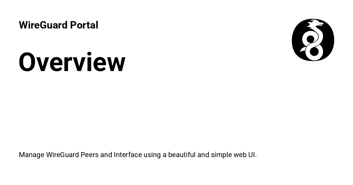 Overview - WireGuard Portal
