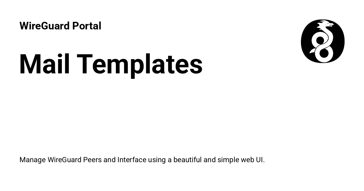 Mail Templates - WireGuard Portal